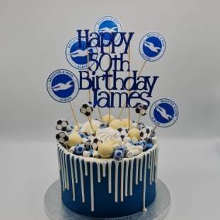 Football Inspired Drip Cake - SeaShore Bakes